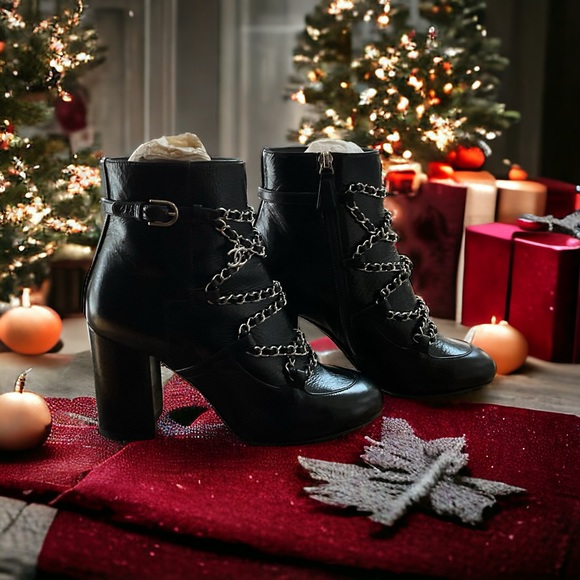 CHANEL | Shoes | Chanel Calfskin Chain Leather Boots | Poshmark